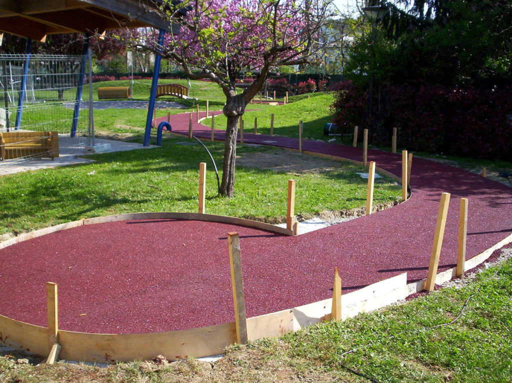 colored rubber granulate playground | sbr or epdm pour in place