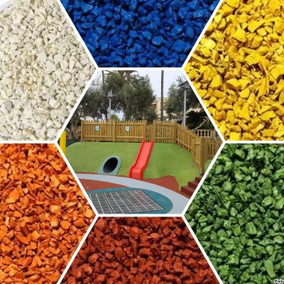 colored rubber granulate playground | sbr or epdm pour in place